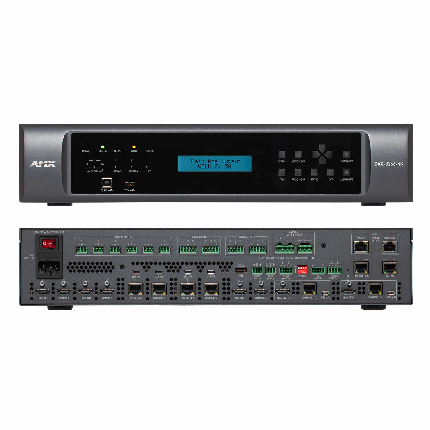 Secure All-in-One AMX Enova DVX 4K Presentation Switchers